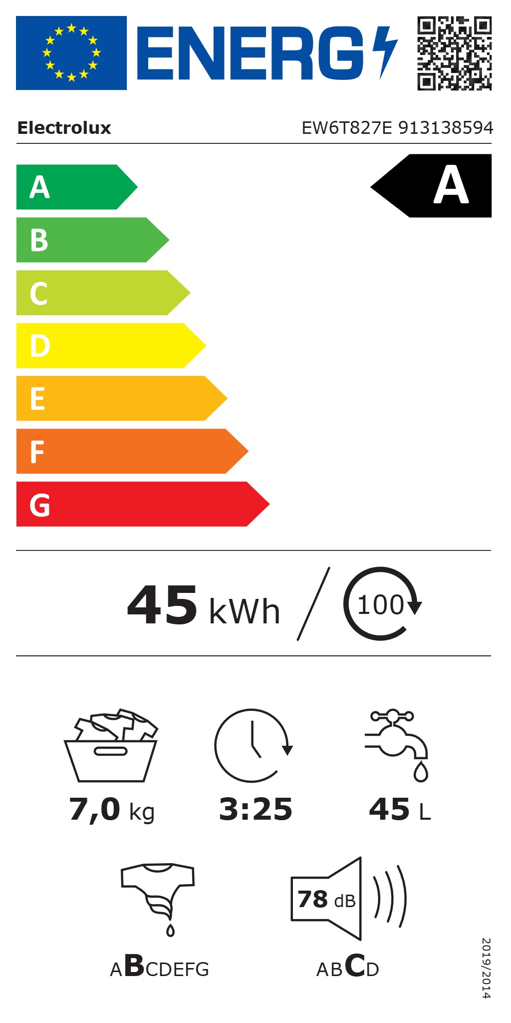 Veļas mašīna Electrolux 600 sērija SensiCare EW6T827E, 7 kg, balta krās ...