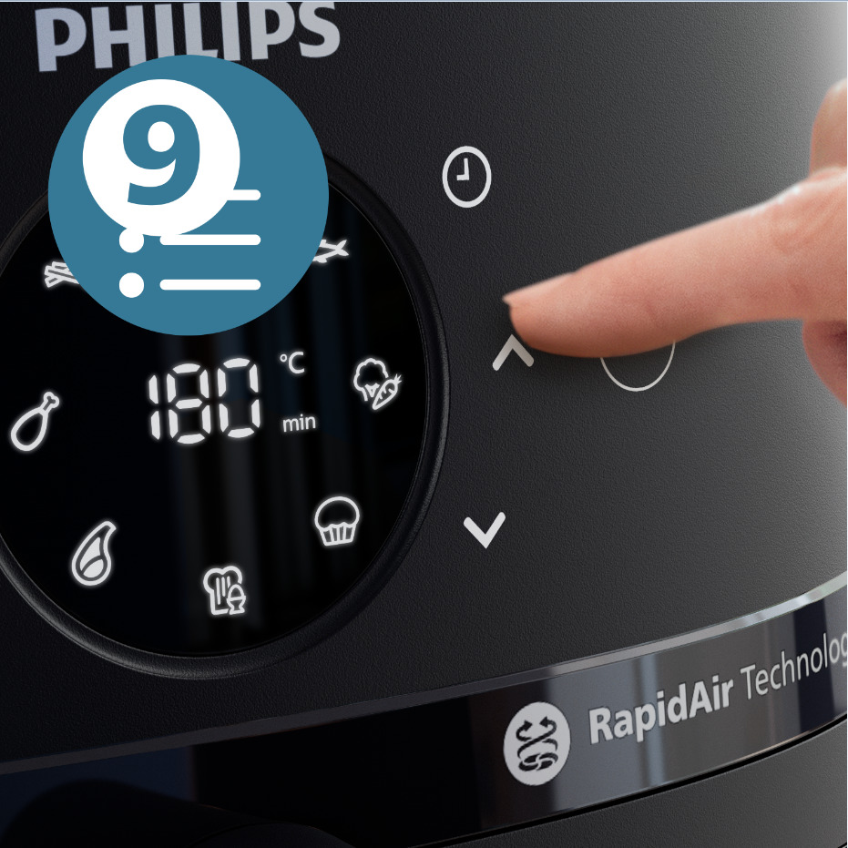 Aerogrils Philips NA231/00, sudraba krās./melna krās., 1700 W, 6.2 l ...