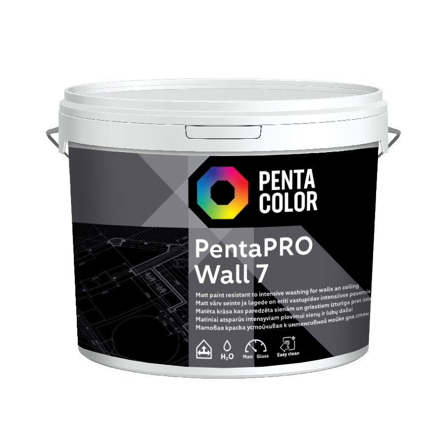 Dažai Pentacolor PentaPro Wall 7, balta sp., 3 l - 1a.lt
