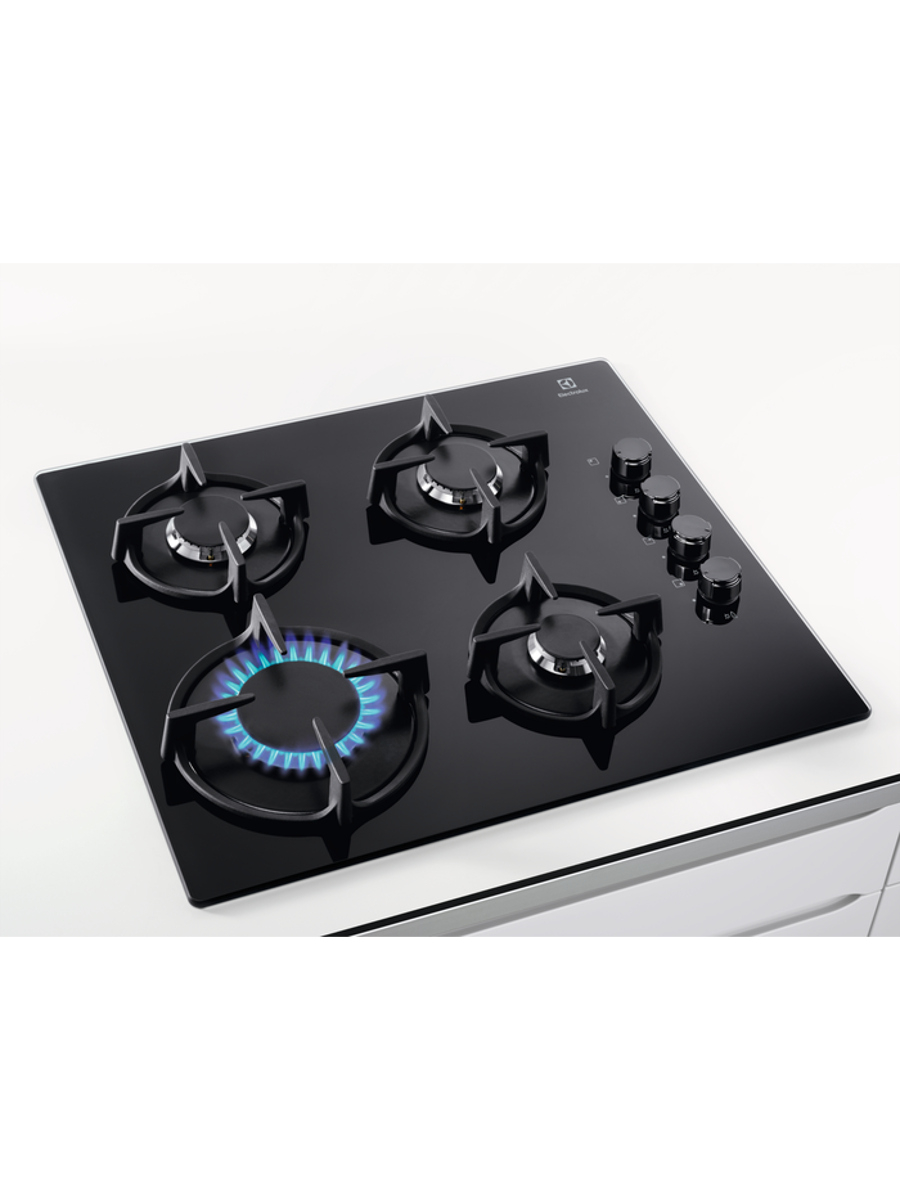 Gāzes plīts virsma Electrolux 600 serija „Gas on Glass“ KGG6407K ...