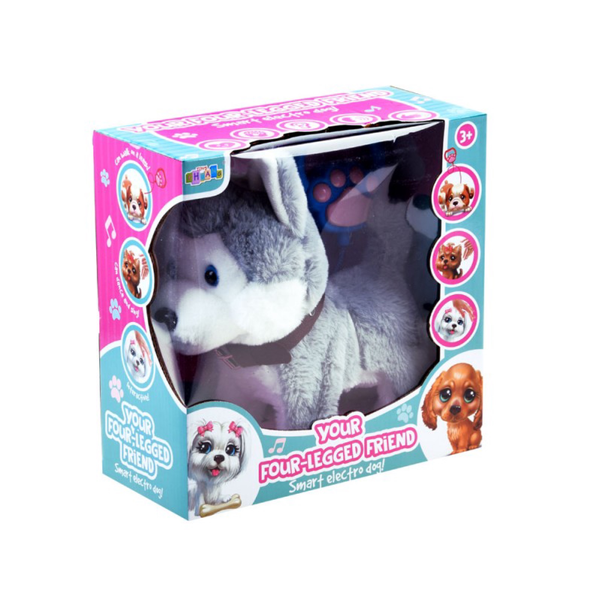 Mänguloom koer Toys Chuang Husky, 23 cm, valge/hall - K-rauta