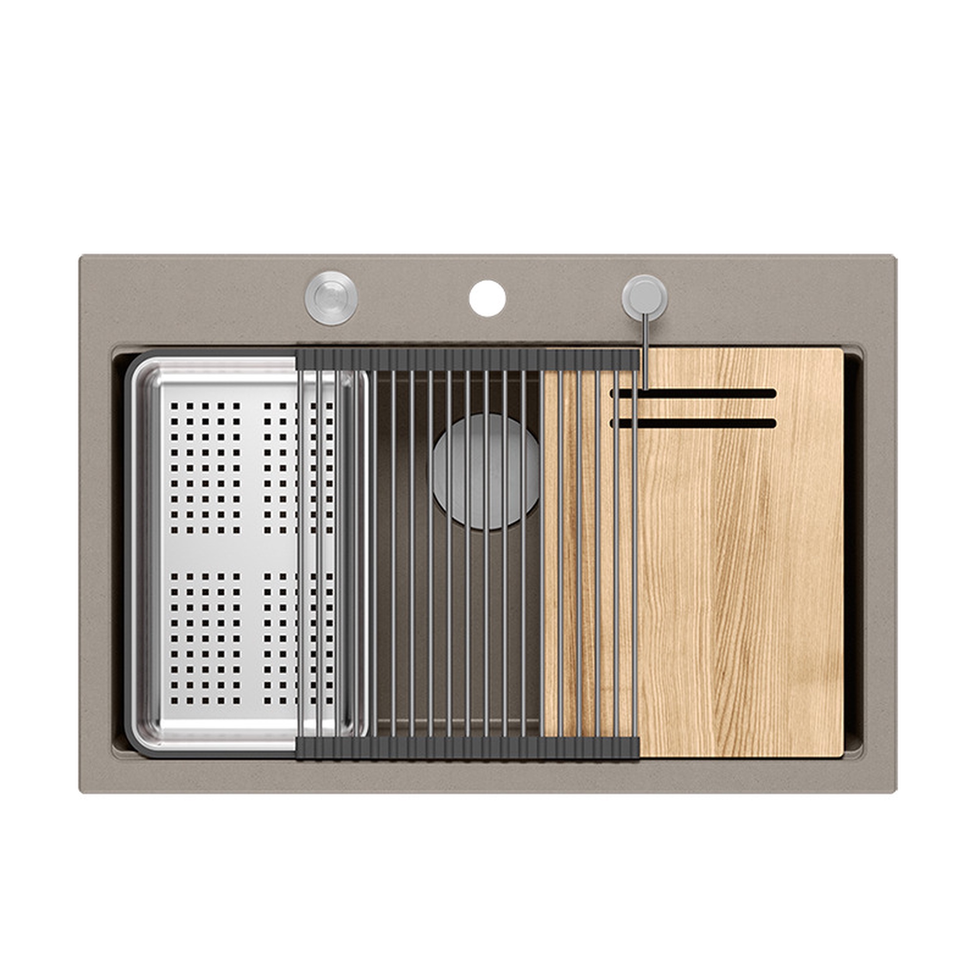 Virtuves izlietne Quadron Marc Workstation 110 FM, granīts, 76 cm x 50 ...