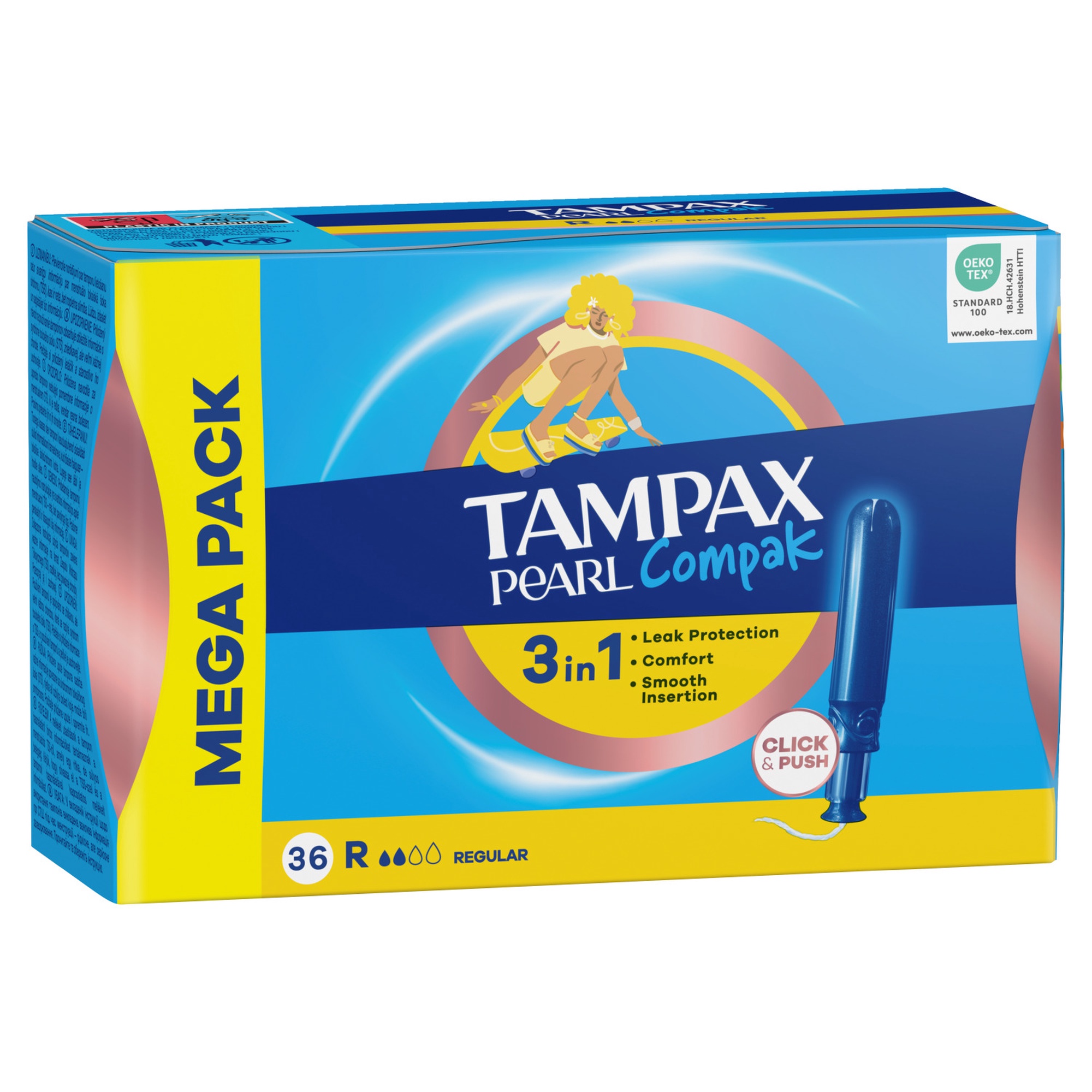 Hügieenilised tampoonid Tampax Compak Pearl, Regular, 36 tk - K-rauta