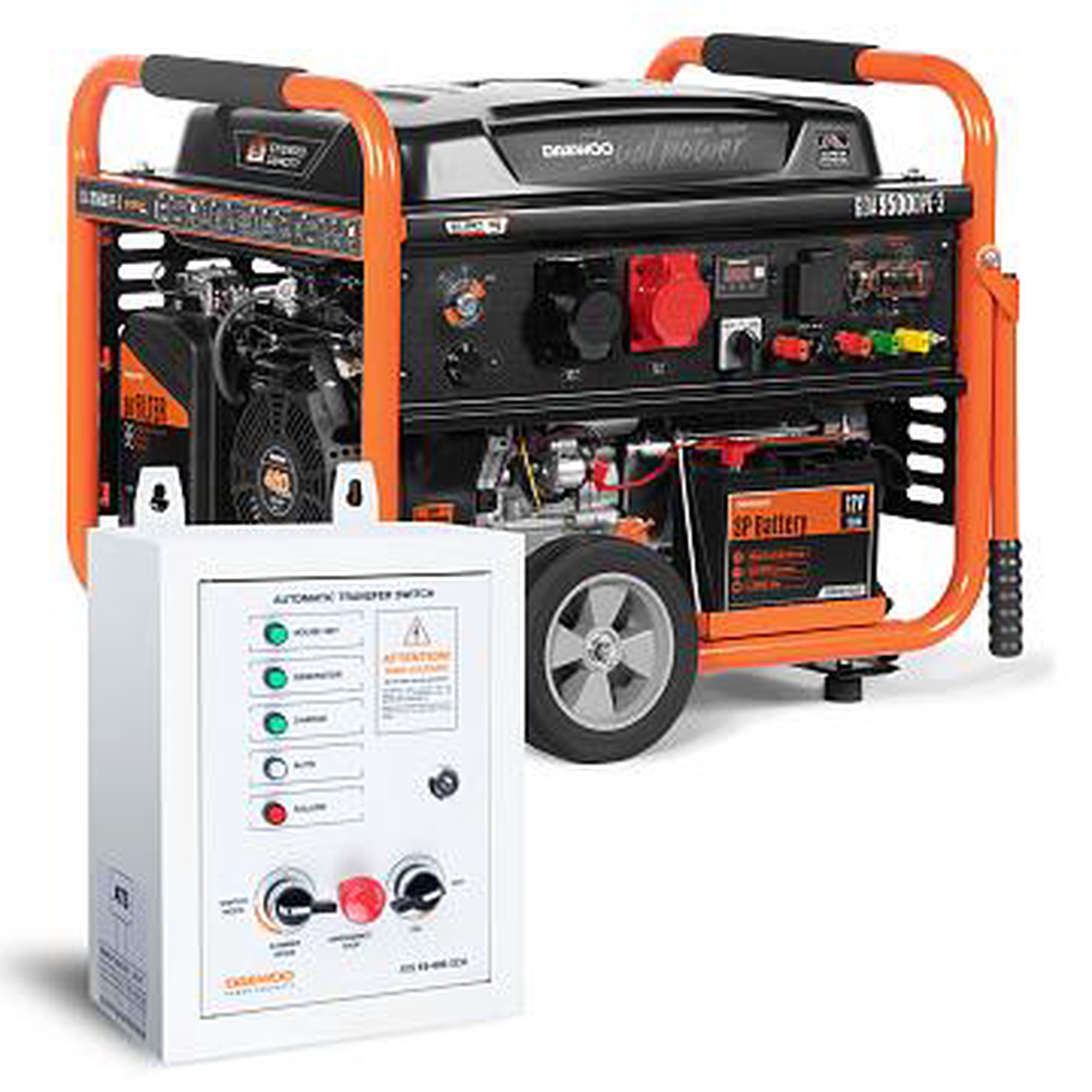 Generaator bensiin Daewoo GDA 9500DPE-3+ATS15-400GDA (DĀVANĀ), 7500 W ...