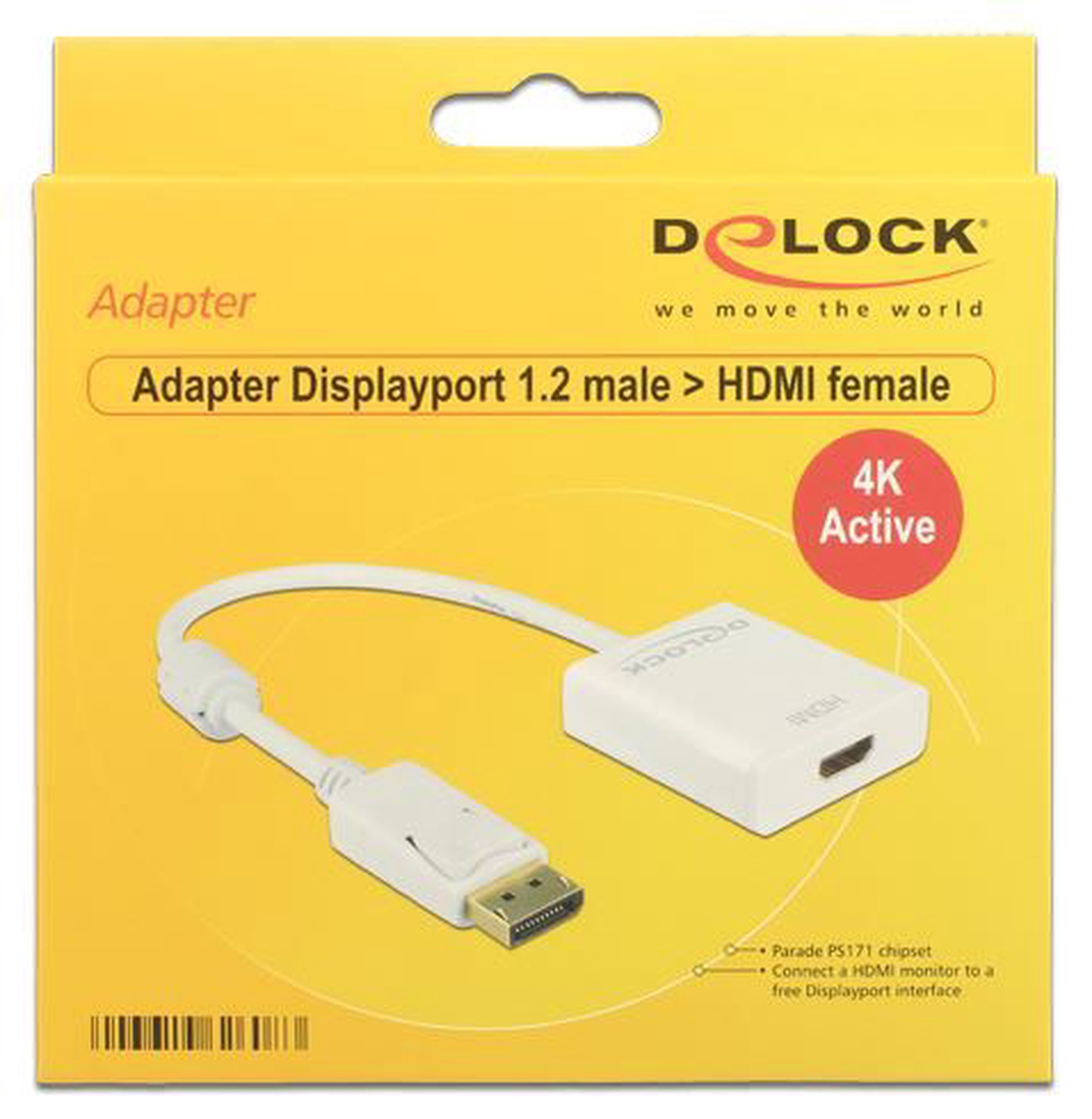 Adapteris Delock Adapter Displayport Display port male, HDMI female, 20 ...