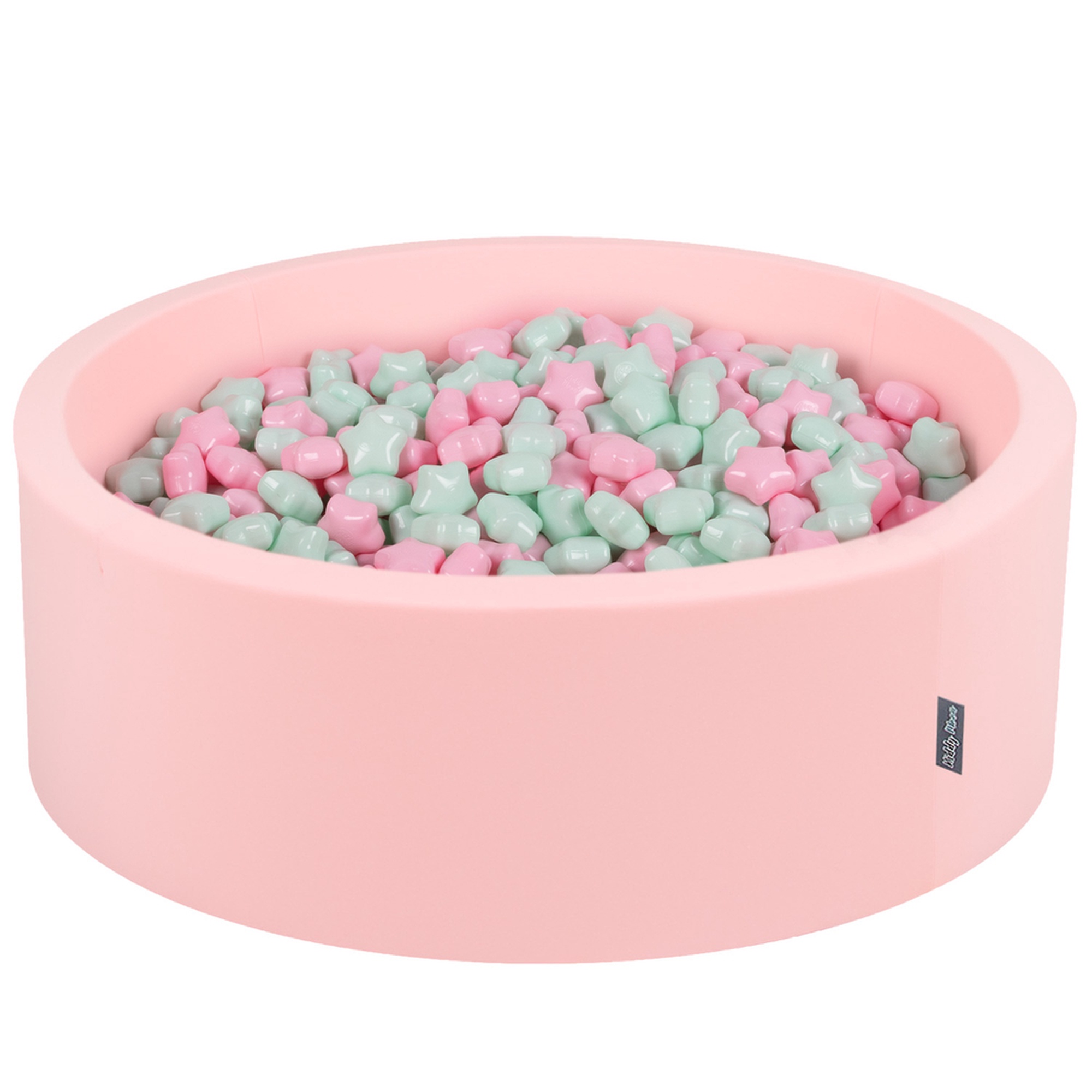 Baseins ar bumbiņām KiddyMoon Round Ball Pit Round 600 Stars, 90 cm x ...