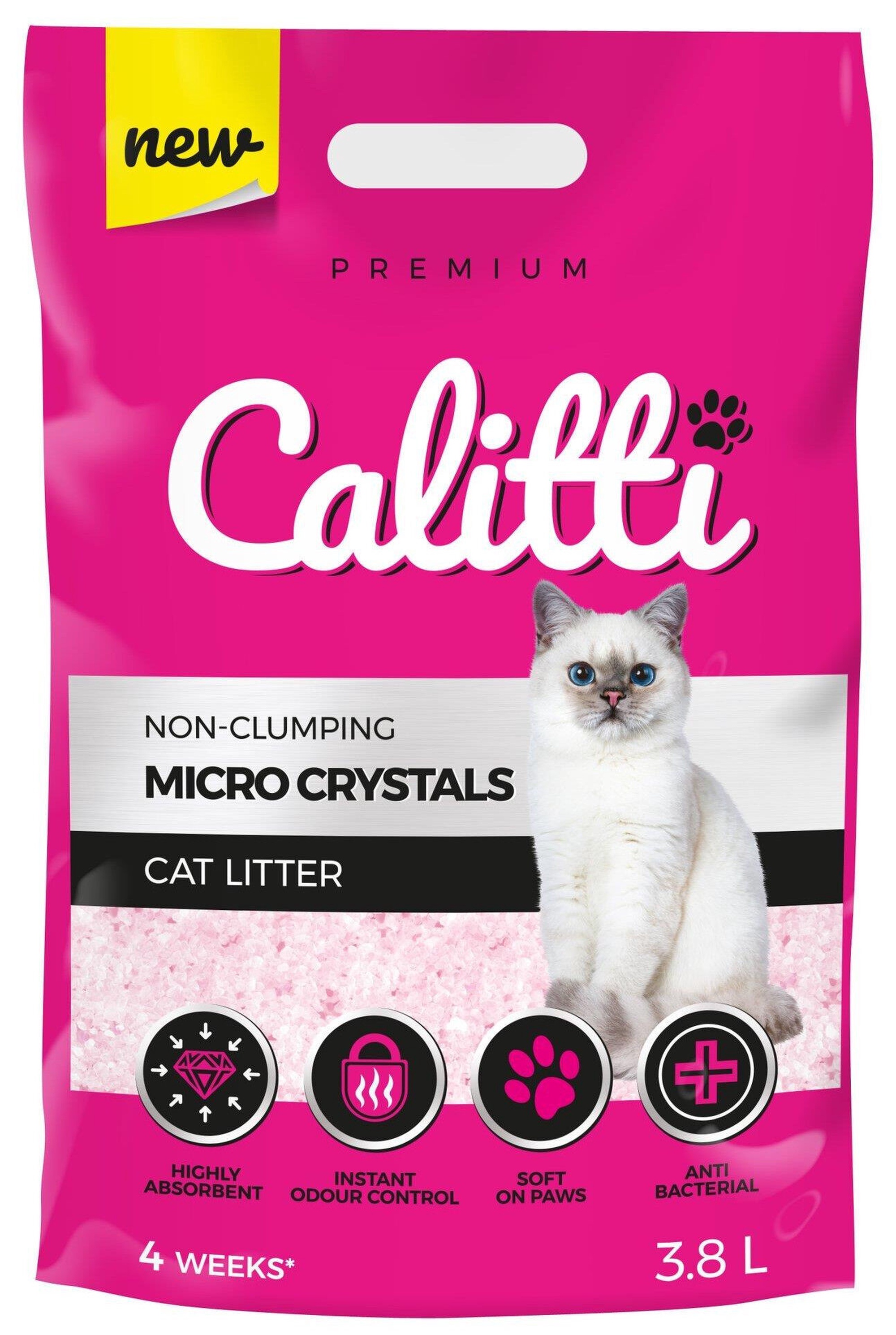 Kaķu pakaiši Calitti Premium Non-Clumping Micro Cristals, kristāliskās ...