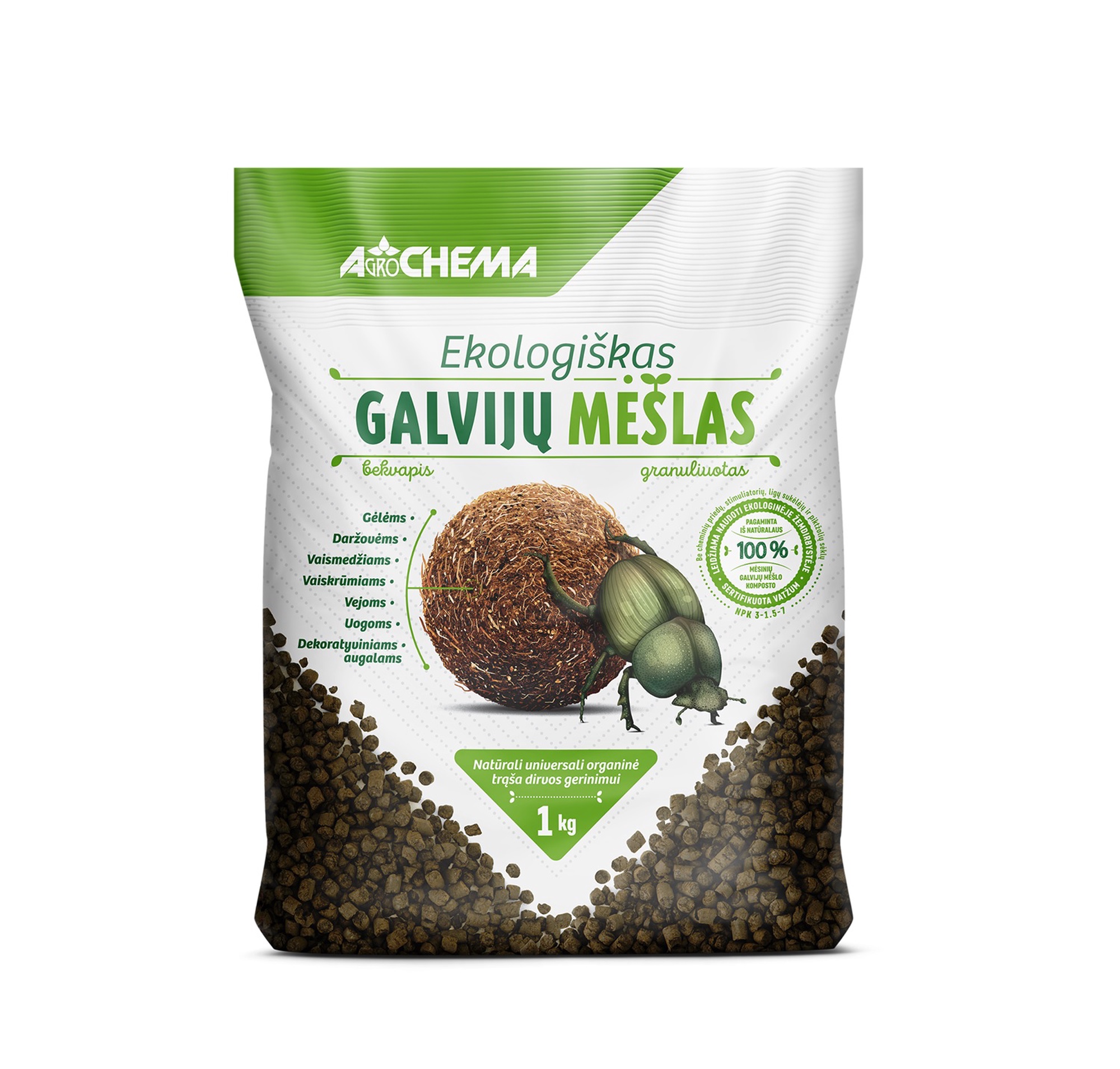 Veisesõnnik mullale Agrochema, graanulid, 1 kg - K-rauta