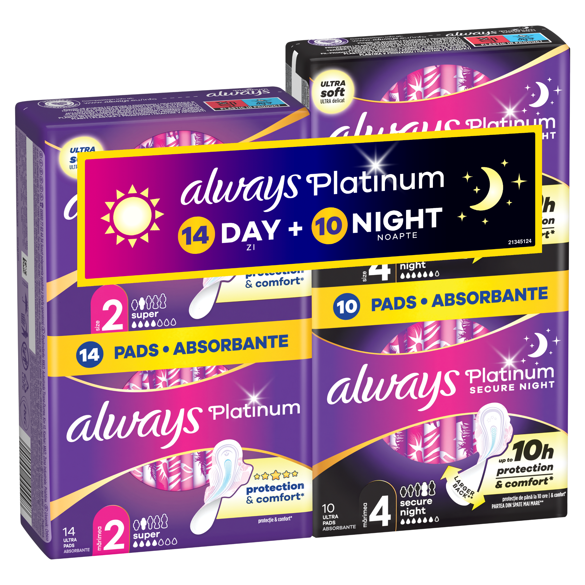 Higiēniskās paketes Always Platinum Day S2 & Night S4, Super/Secure ...