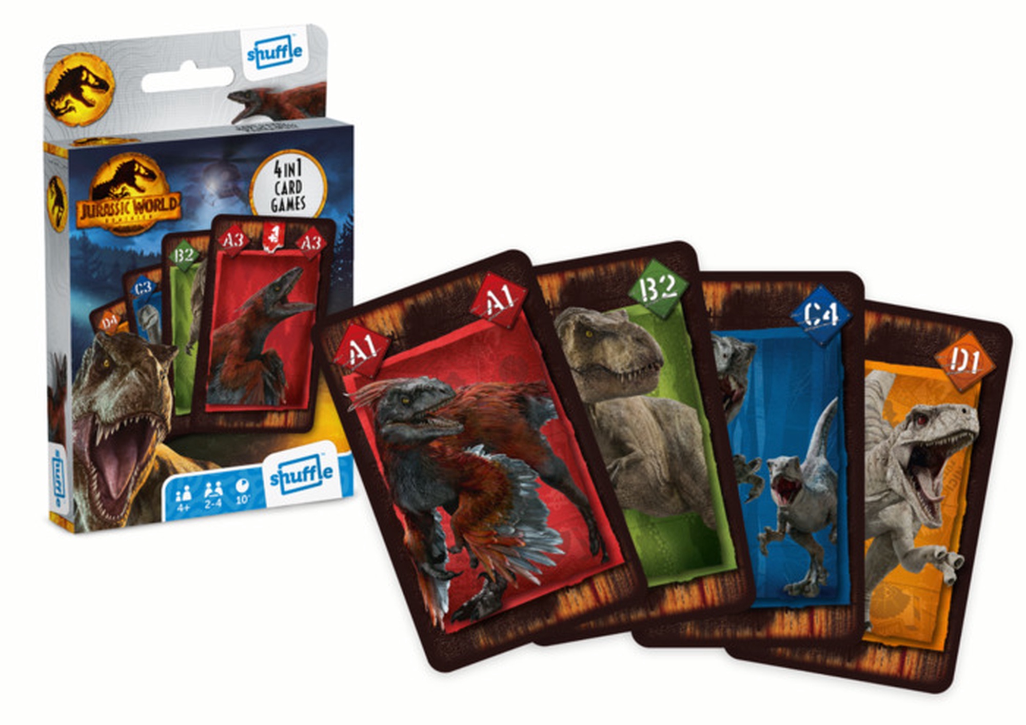 Kāršu spēle Shuffle Jurassic World 4in1 15861 - Ksenukai.lv