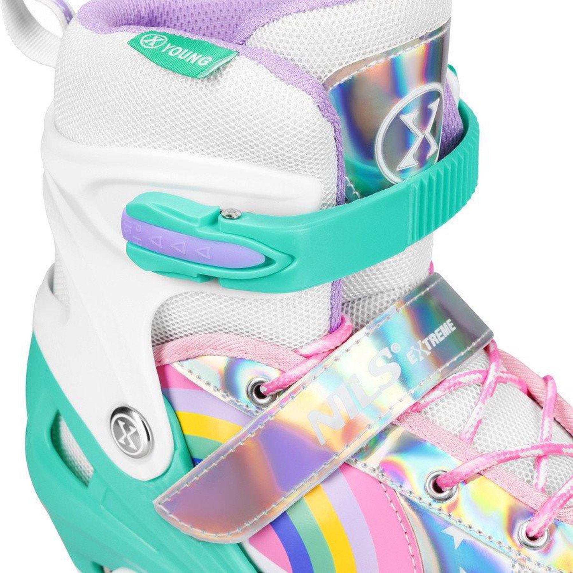 Rulluisud Nils Extreme Rainbow NQ0187, valge/mitmevärviline, 31-34 ...