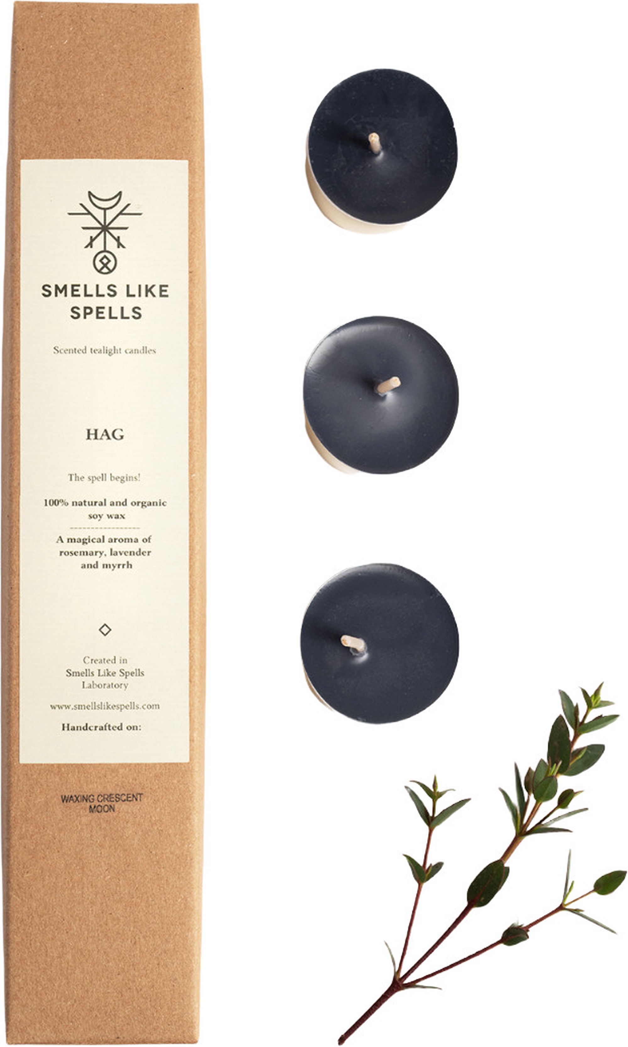 Svece, aromātiskā/tējas sveces Smells Like Spells Hag, 4 h, 120 g, 6 ...