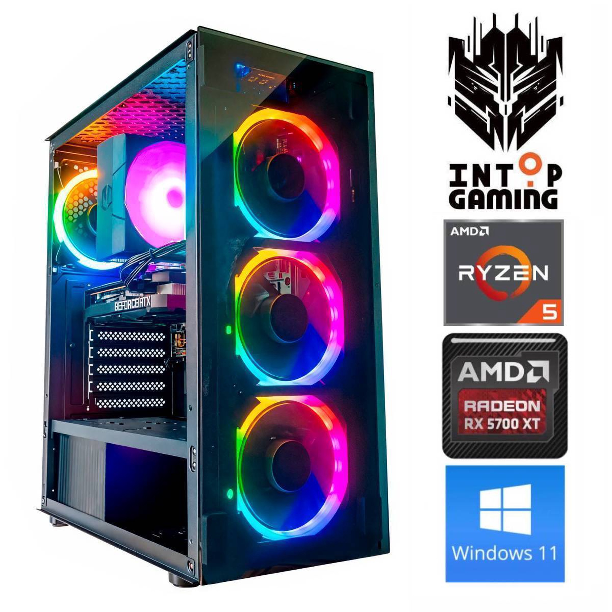 Stacionārs dators Intop Ryzen 5 5500, 1 TB, DDR4 64 GB, SSD 1 TB, AMD ...