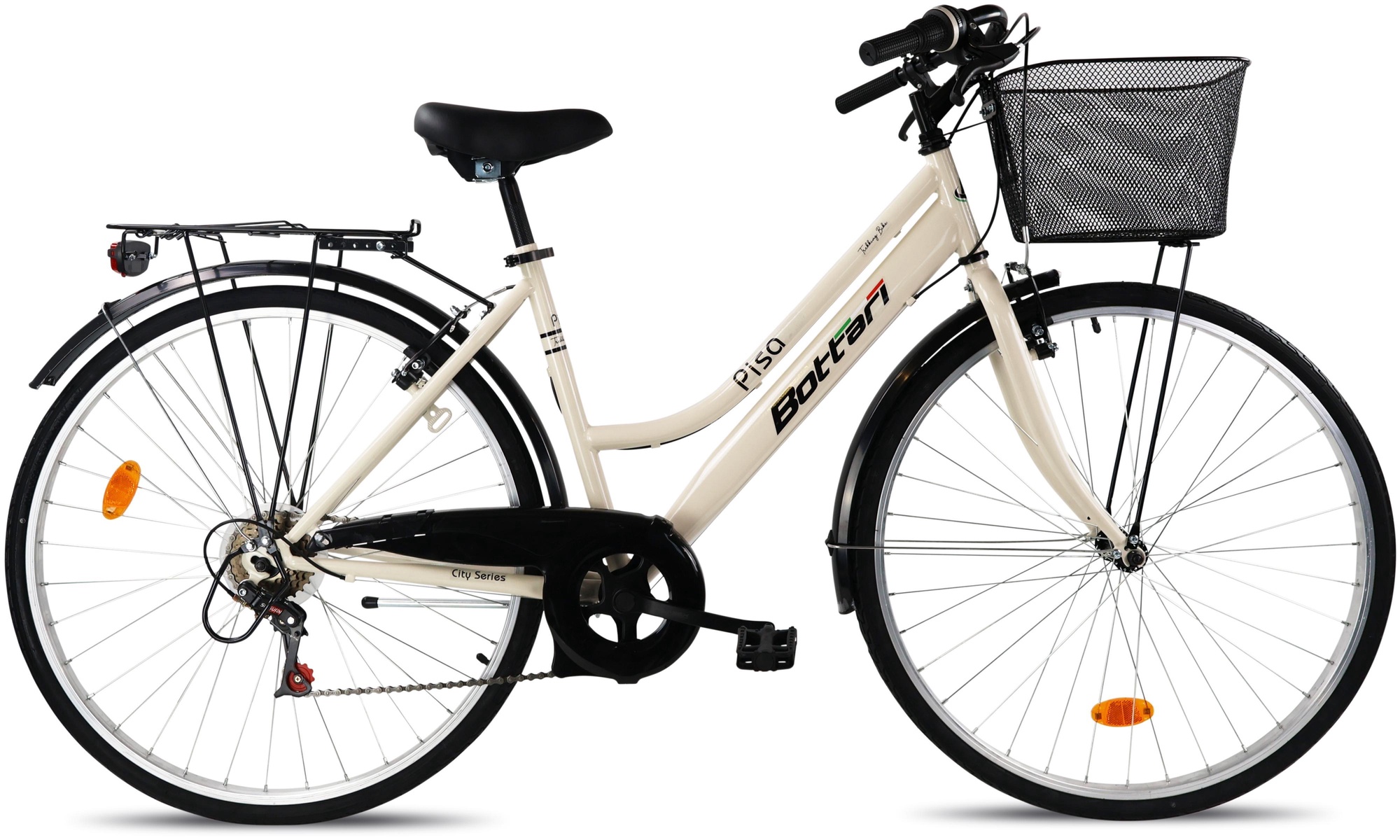 Jalgratas linna- Bottari Pisa, 28 ", 28" raam, valge, korviga ...